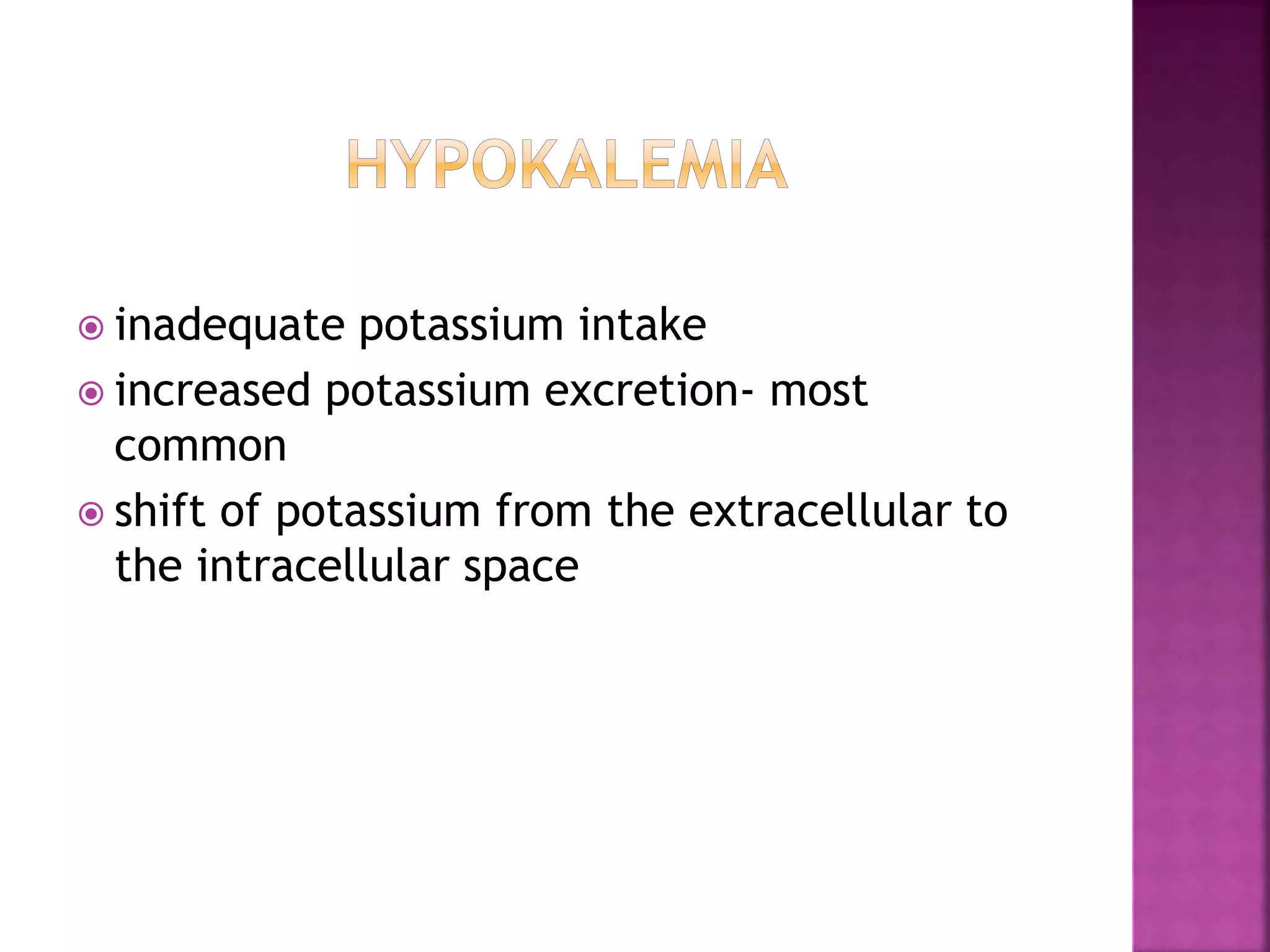 hypokalemia, diagnosis and management | PPTX