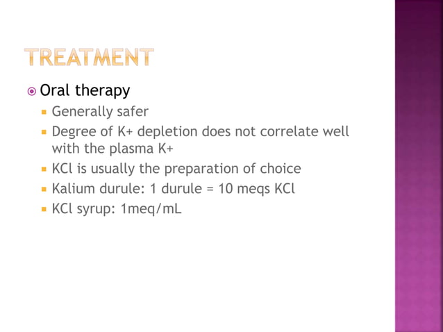 hypokalemia, diagnosis and management | PPTX