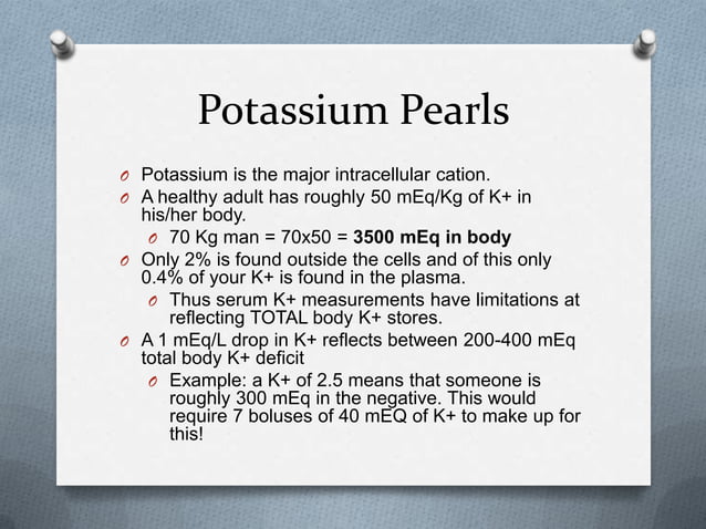 Potassium Management | PPTX | Blood Disorders | Diseases and Conditions