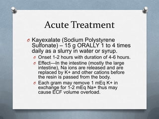 Potassium Management | PPTX | Blood Disorders | Diseases and Conditions
