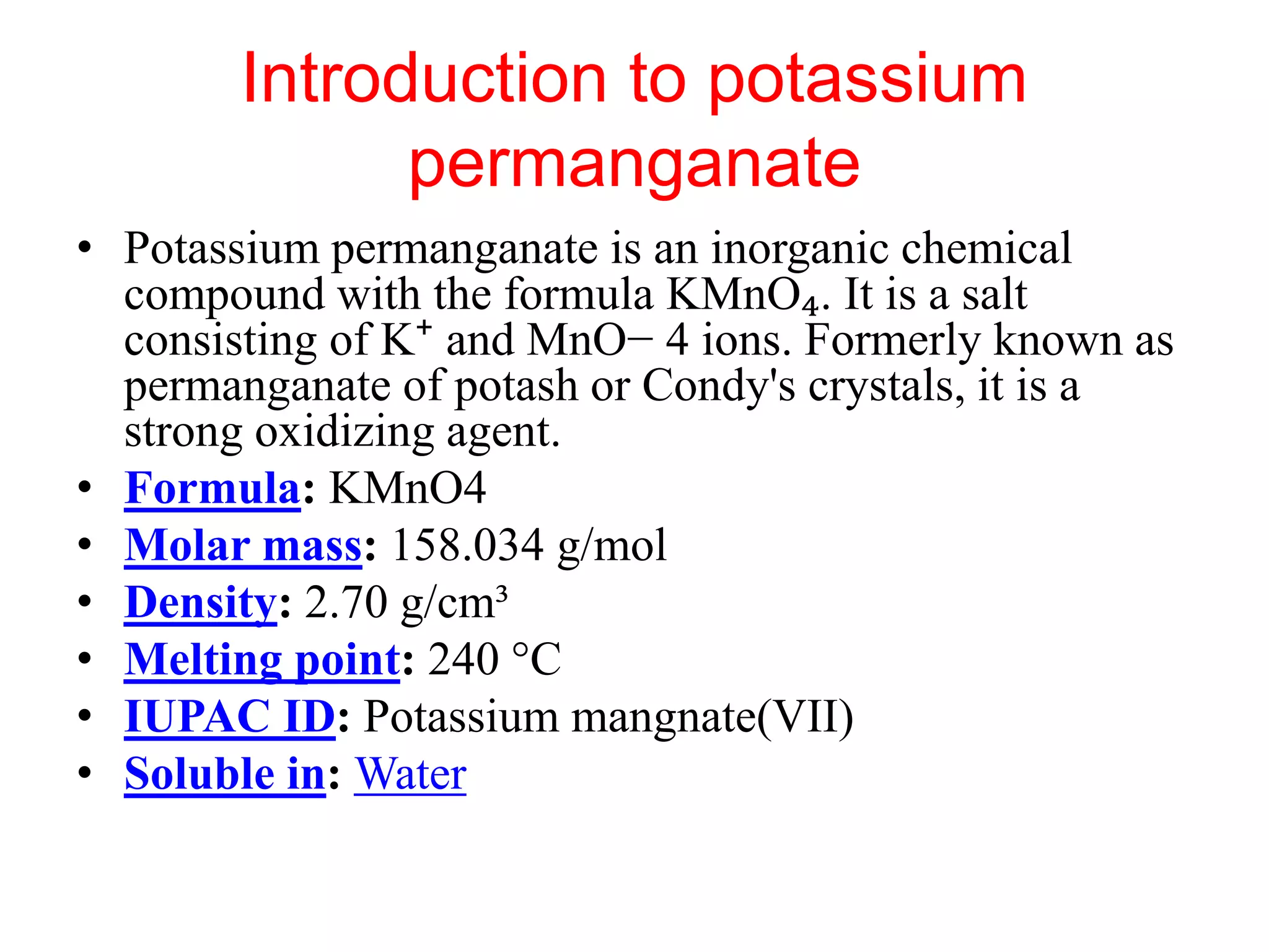 Potassium permanganate titrations | PPTX