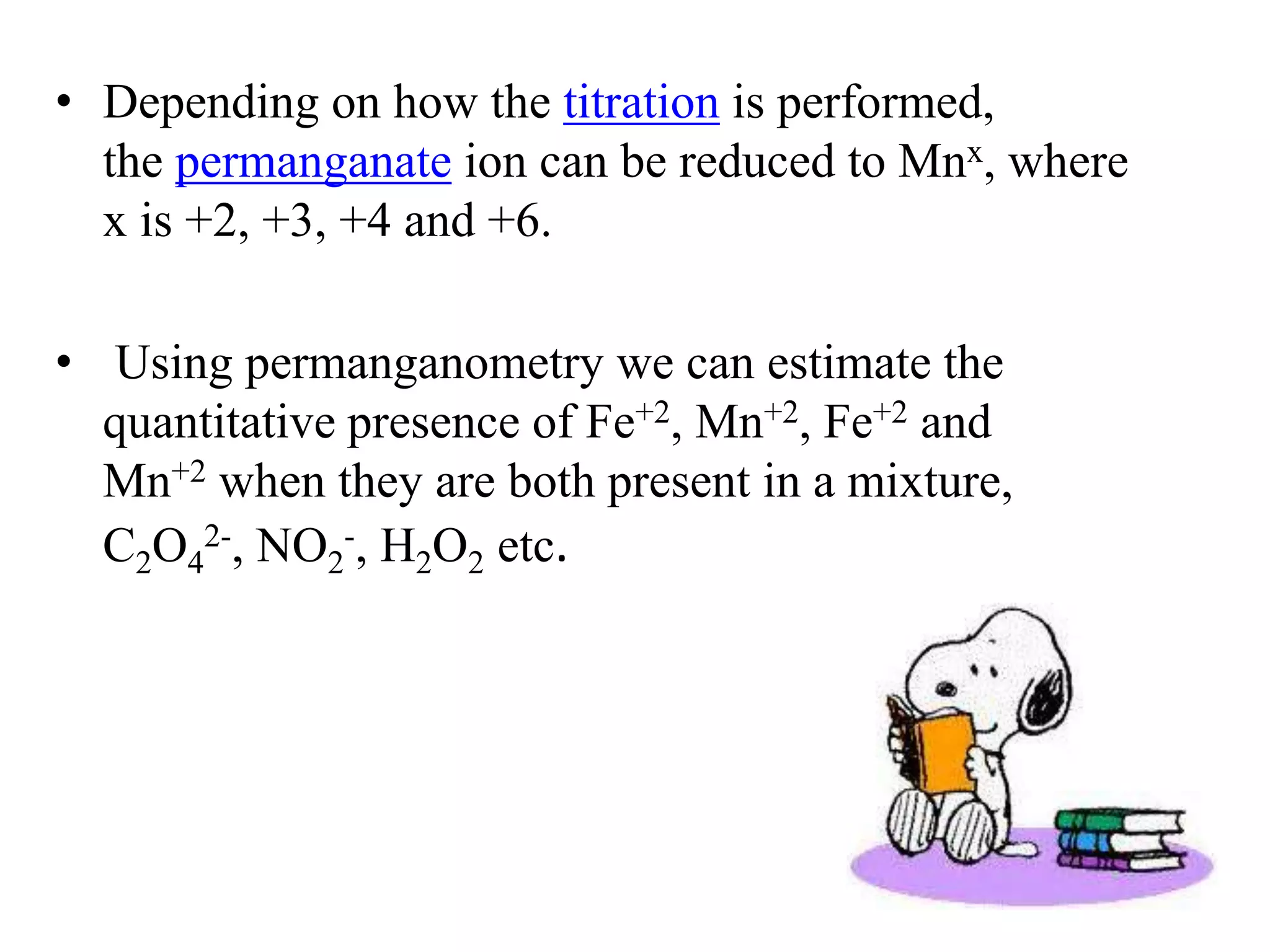 Potassium permanganate titrations | PPTX