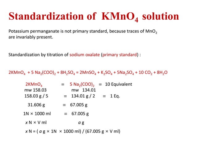 Potassium permanganate titrations | PPTX