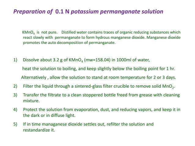 Potassium permanganate titrations | PPTX