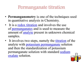 Potassium permanganate titrations | PPTX
