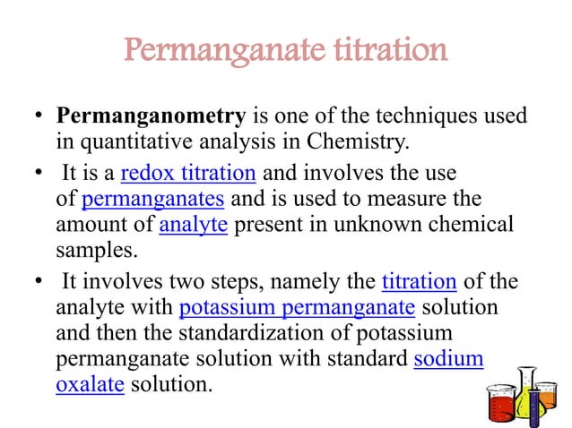 Potassium permanganate titrations | PPTX