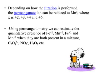 Potassium permanganate titrations | PPTX