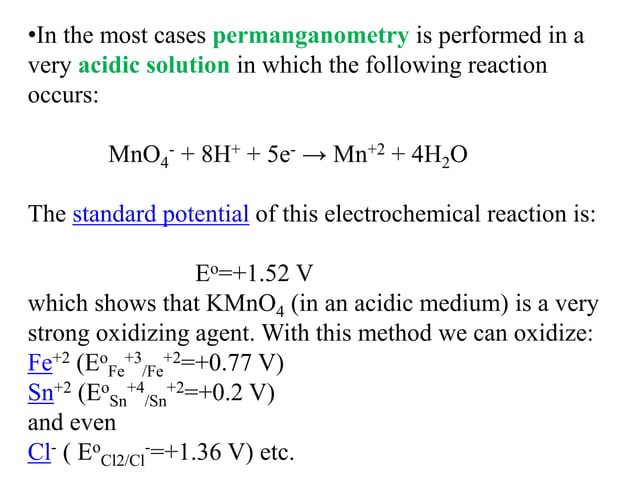 Potassium permanganate titrations | PPTX