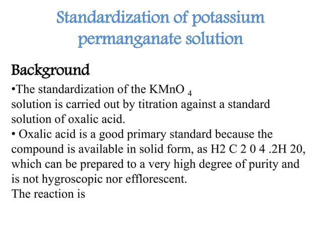 Potassium permanganate titrations | PPTX