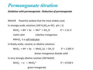 Potassium permanganate titrations | PPT