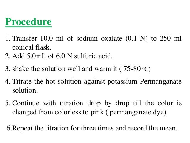 Potassium permanganate titrations