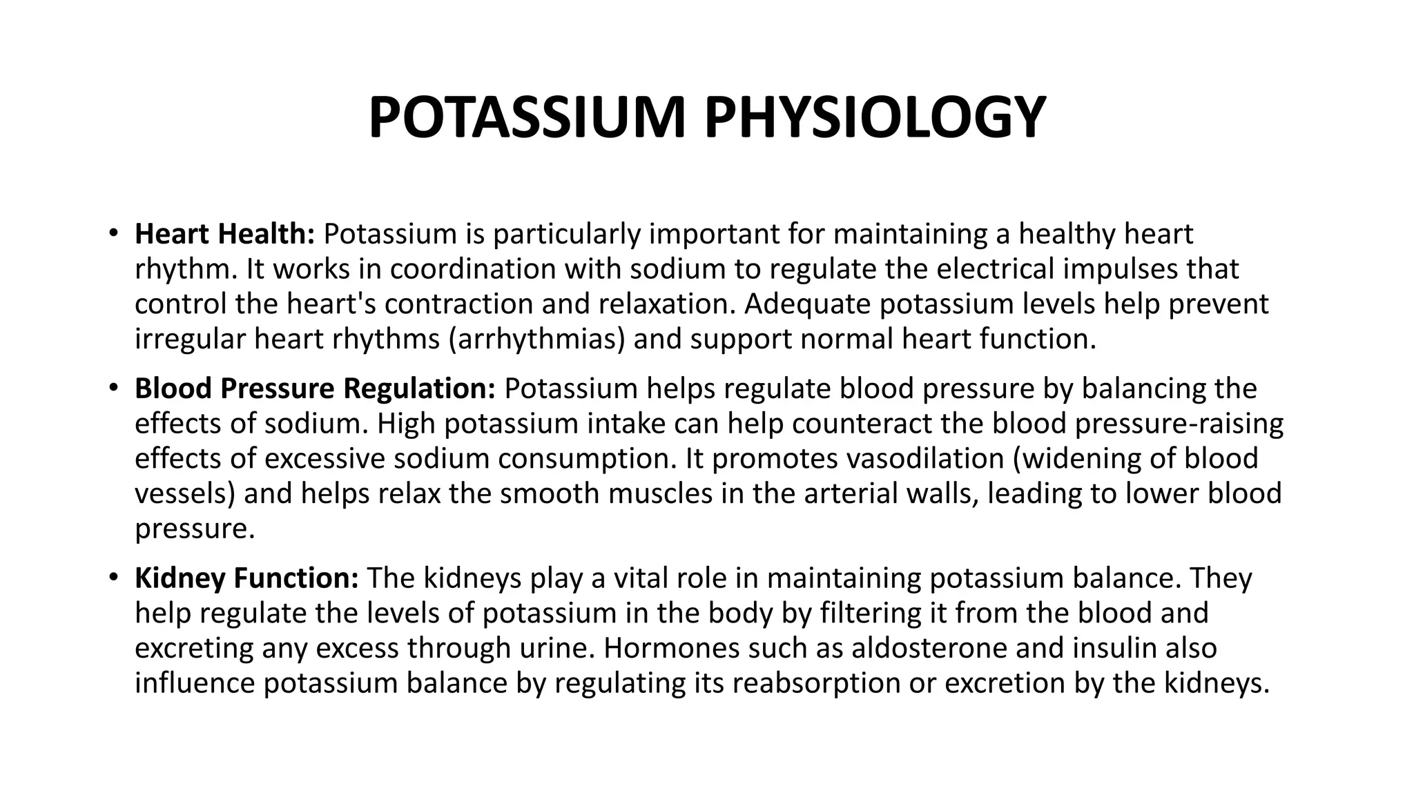 POTASSIUM PHYSIOLOGY.pptx | Heart and Cardiovascular Diseases ...