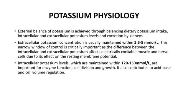 POTASSIUM PHYSIOLOGY.pptx | Heart and Cardiovascular Diseases ...