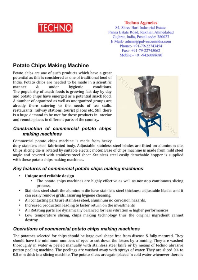 Potato chips-making-machine | PDF