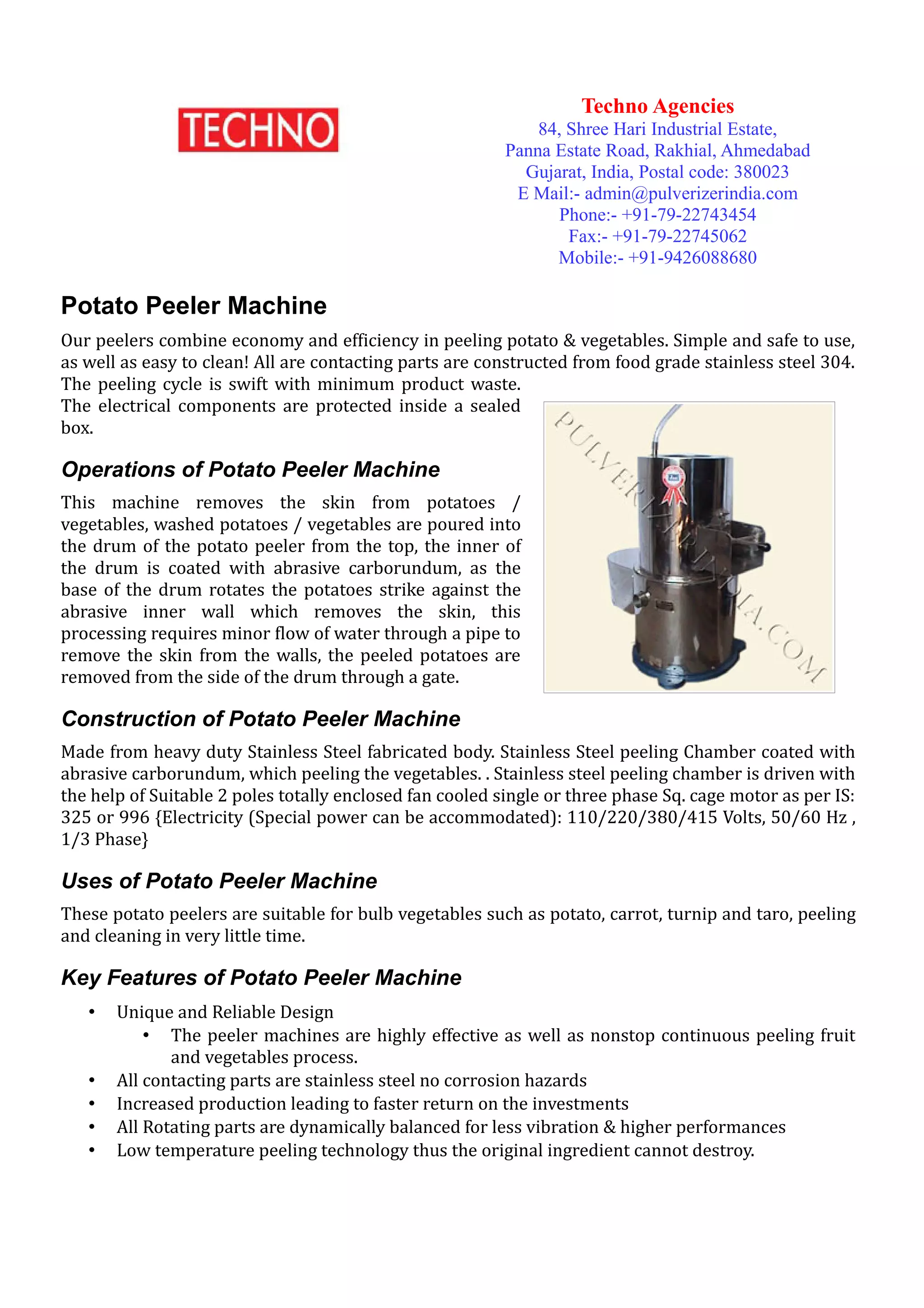 Potato peeler-machine | PDF