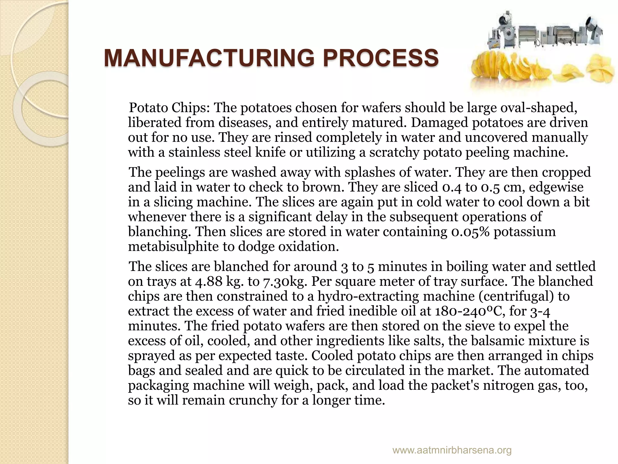 Potato chips making business plan | Aatmnirbhar Sena | PPTX