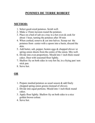 Potatoes,chicken, beef dishes. | PDF | Desserts and Baking | Food & Drink