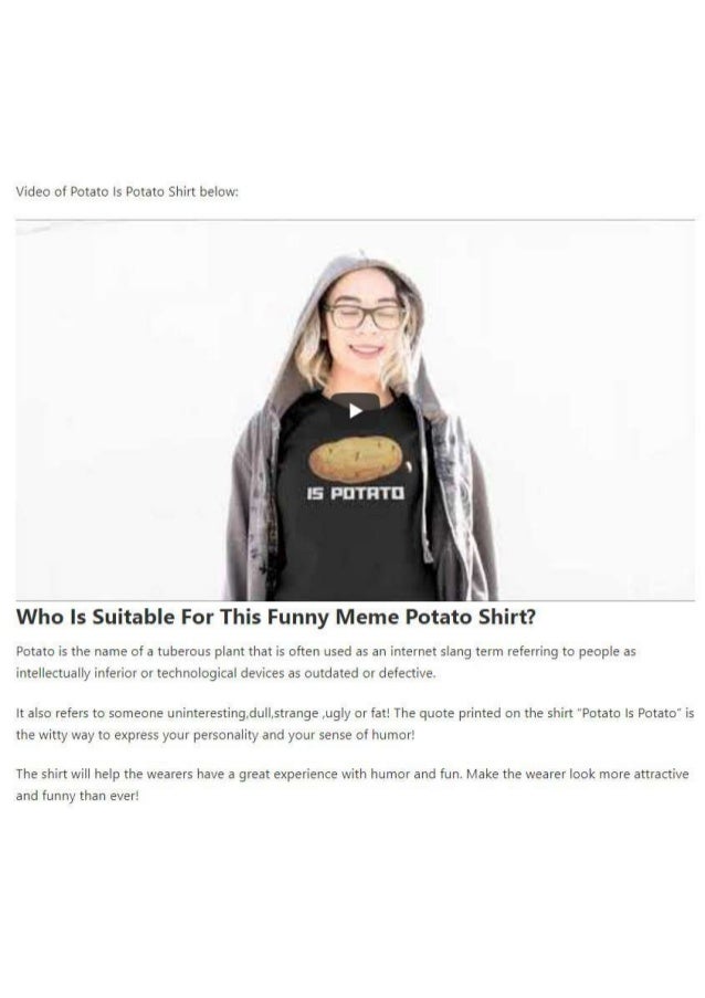 Potato Is Potato Shirt | PDF