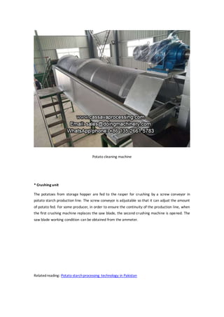 Potato starch processing machine in potato starch production line | PDF