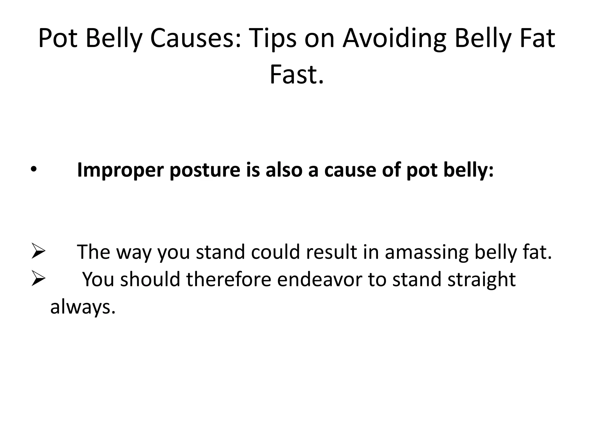 Pot Belly Causes | PDF