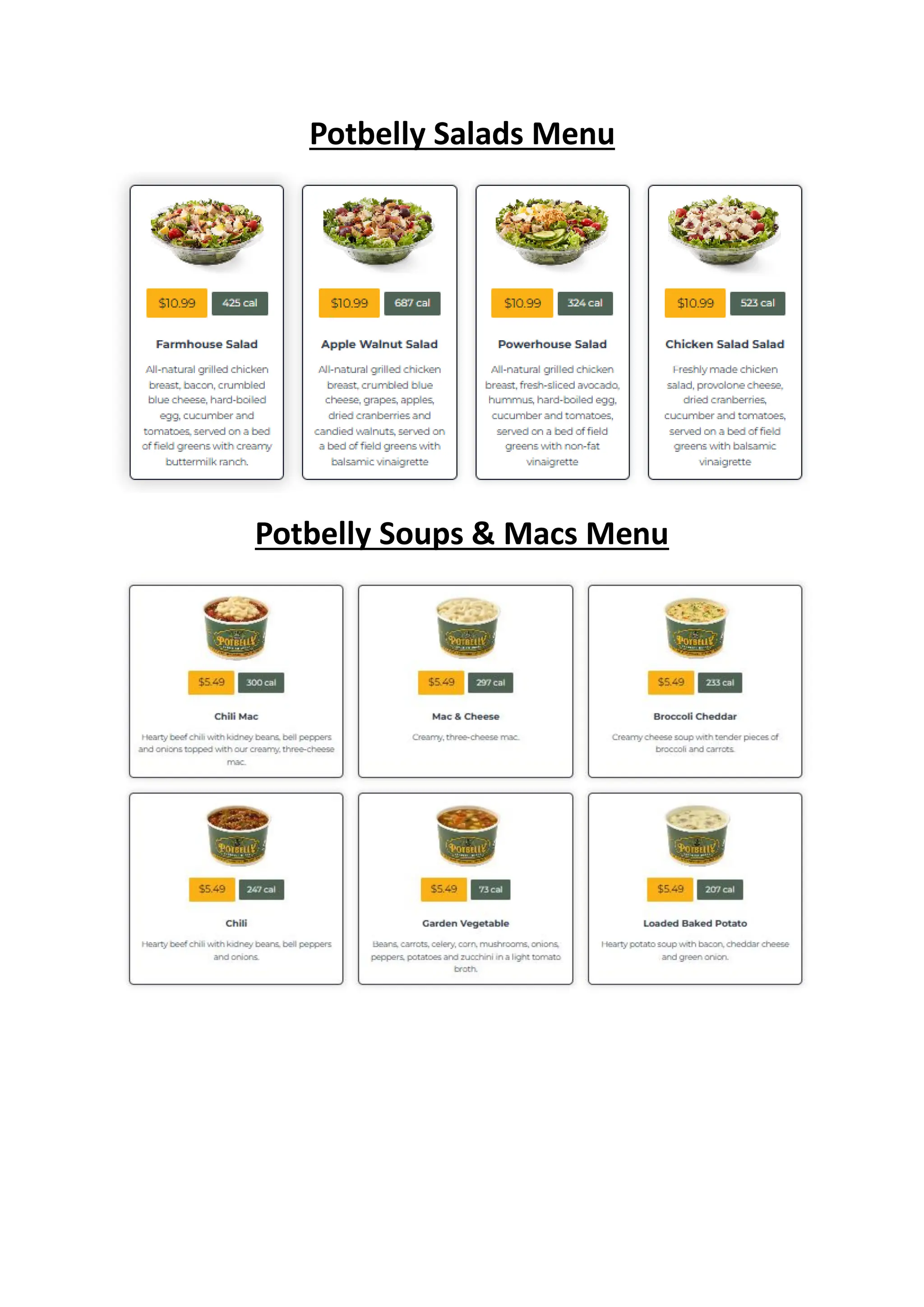 Potbelly Menu PDF - 2025 Full Menu with Prices | PDF