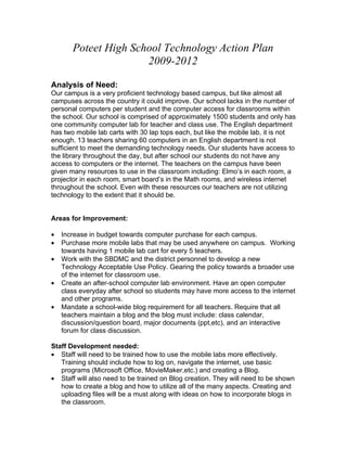 Poteet High School Technology Action Plan | PDF