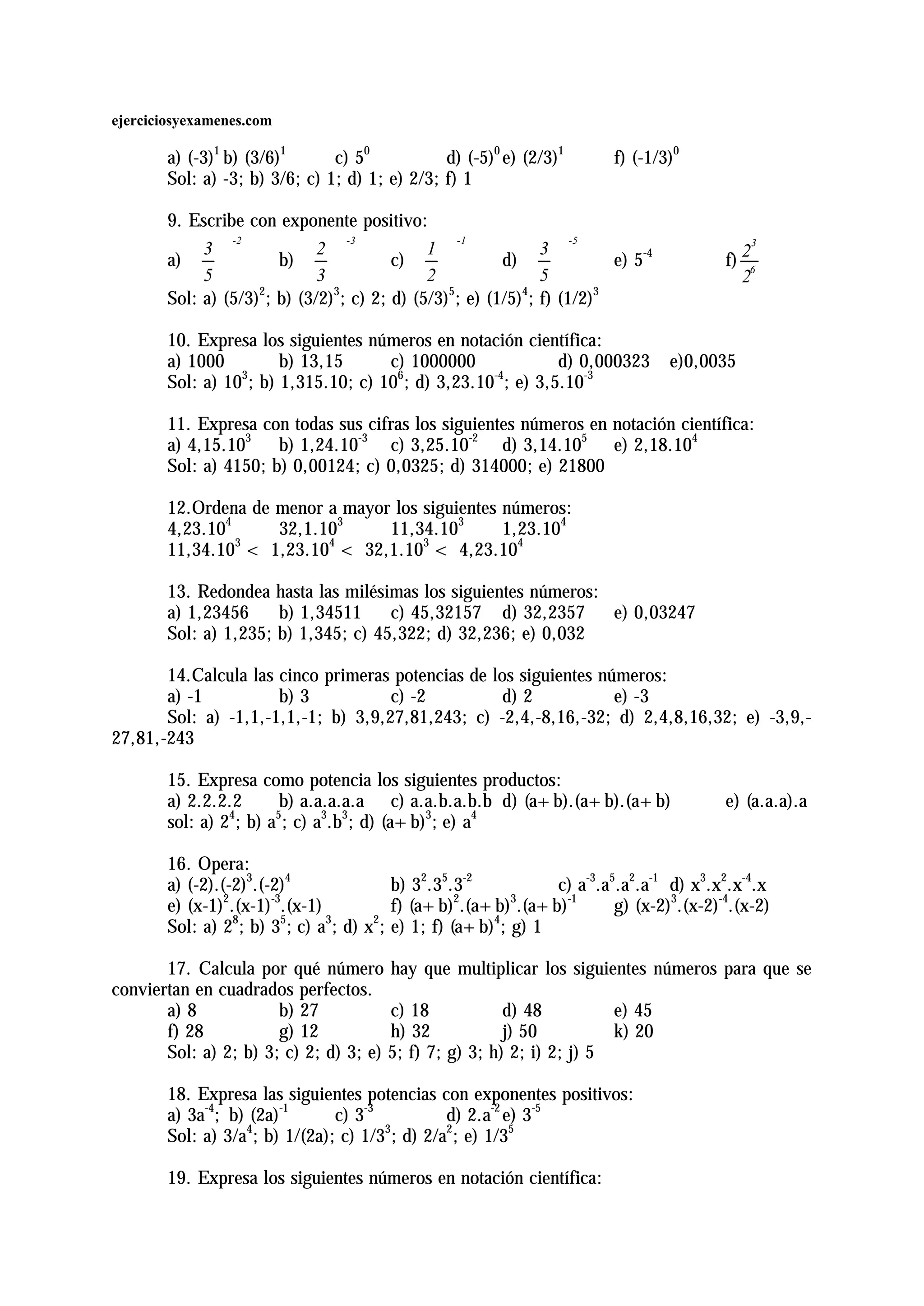 Potencias guia con soluciones | PDF