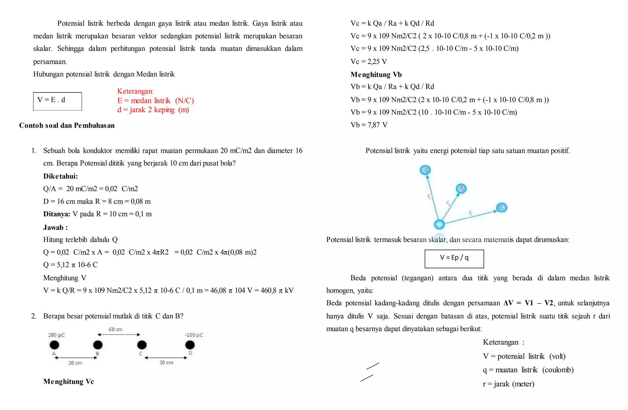 Potensial listrik dan kapasitor | DOCX