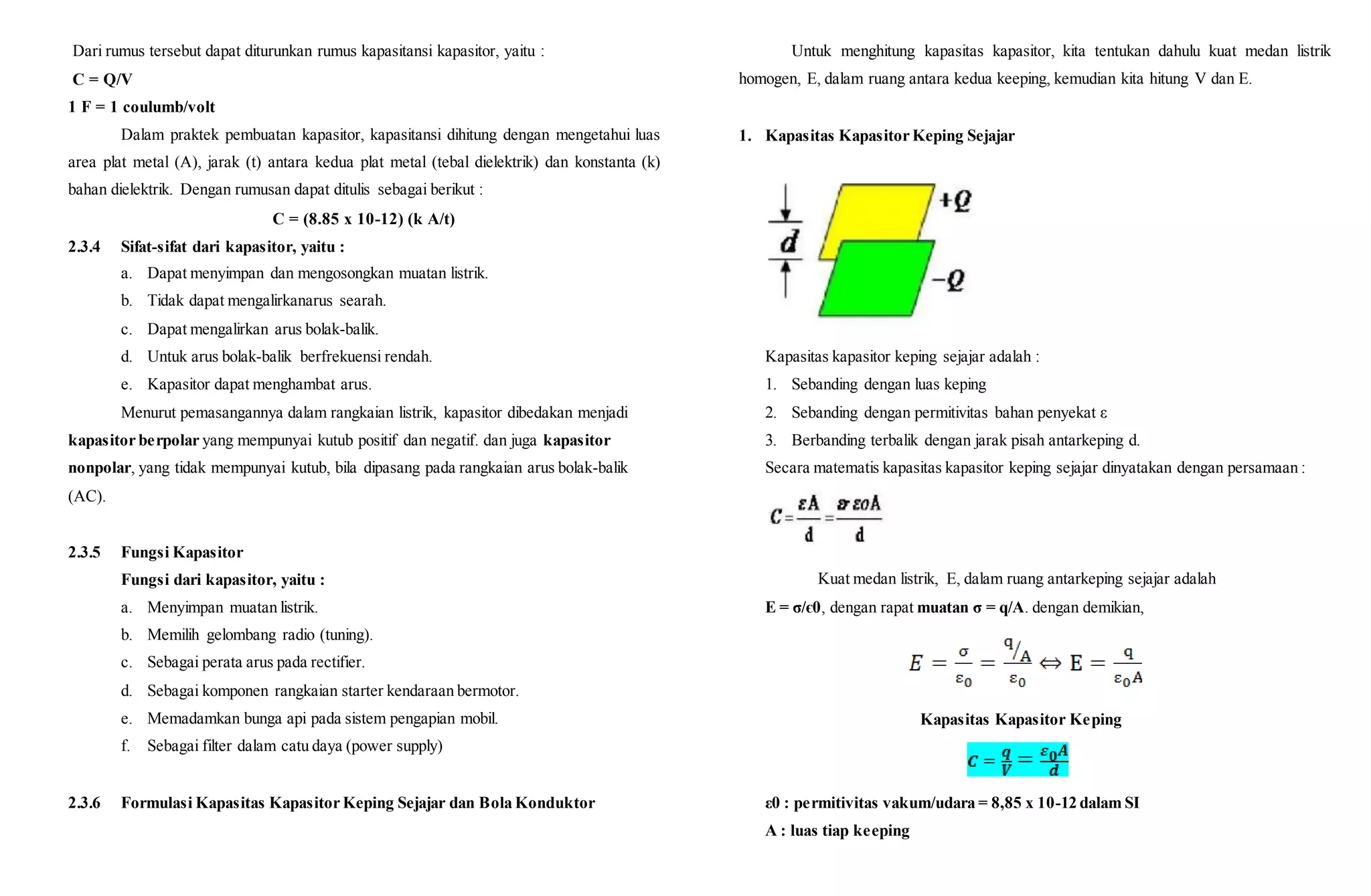 Potensial listrik dan kapasitor | DOCX