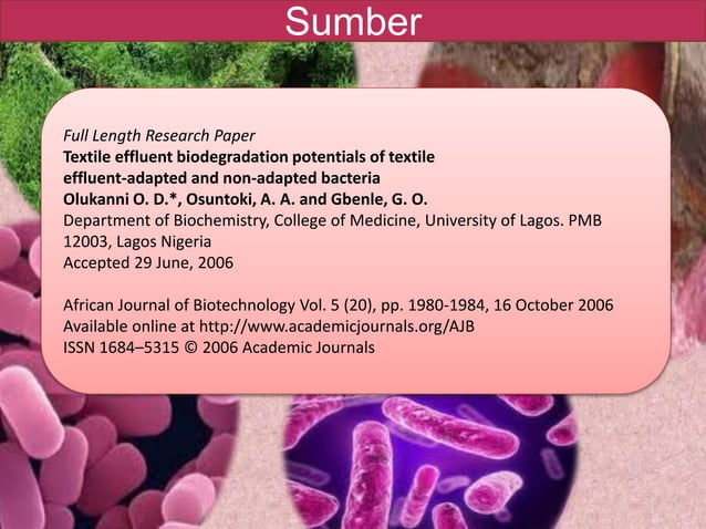 Potensi biodegradasi limbah cair tekstil | PPTX