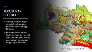 Potensi geowisata wilayah bogor | PPTX