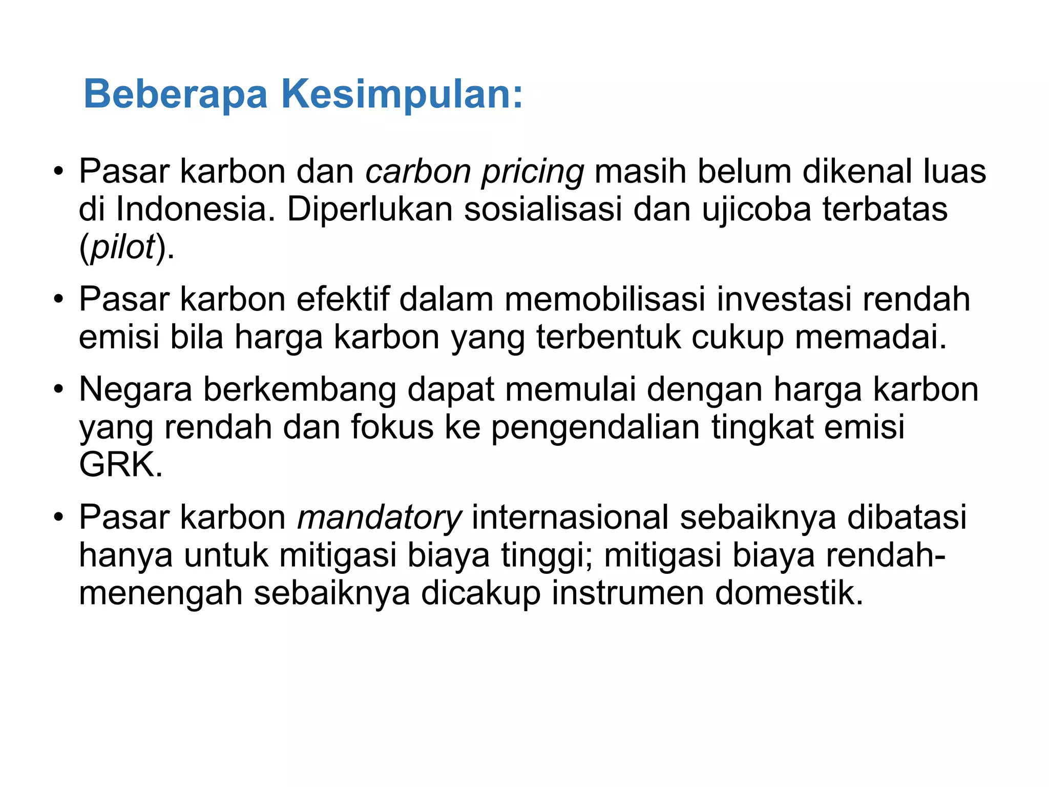 Potensi penerapan pasar karbon di Indonesia | PDF