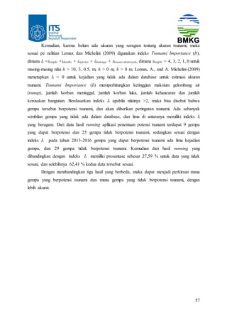 Validasi Penentuan Potensi Tsunami Menggunakan Aplikasi Penentuan Td ...