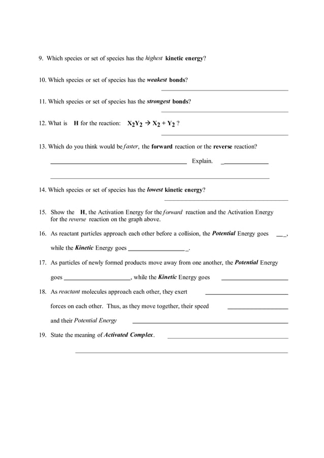 Potential energy diagram worksheet 2 | PDF