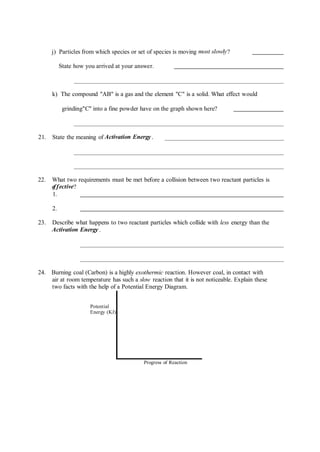 Potential energy diagram worksheet 2 | PDF