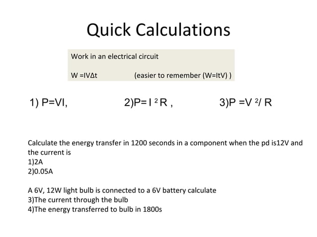 Potential difference and power.ppt | Physics | Science