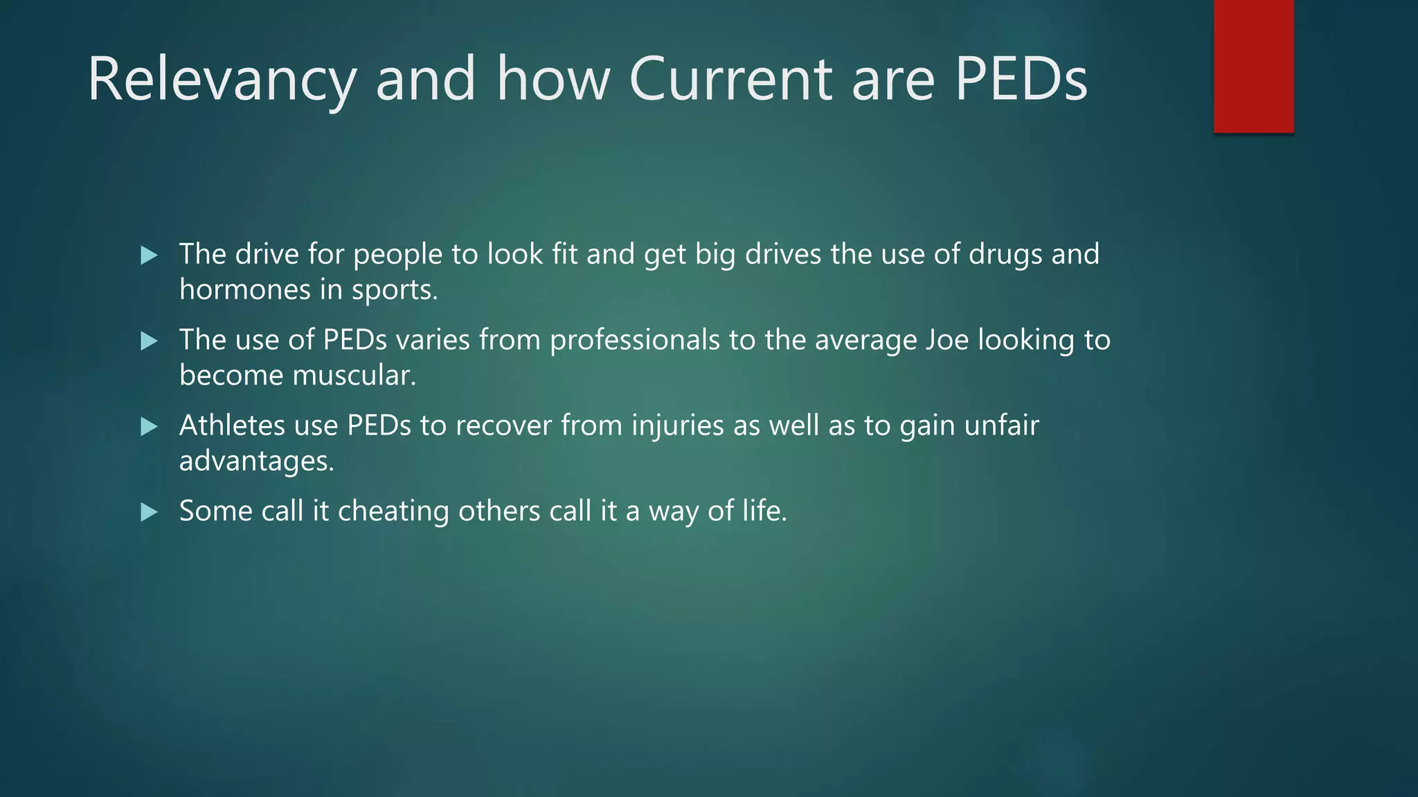 Potential issues presentations on PEDs in sports & competition | PPT