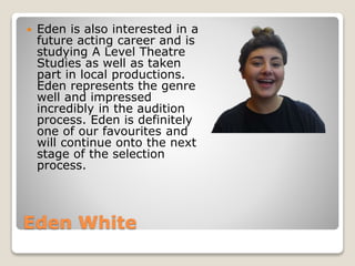 Potential Actors and Actresses | PPTX | Video Production | Content Production