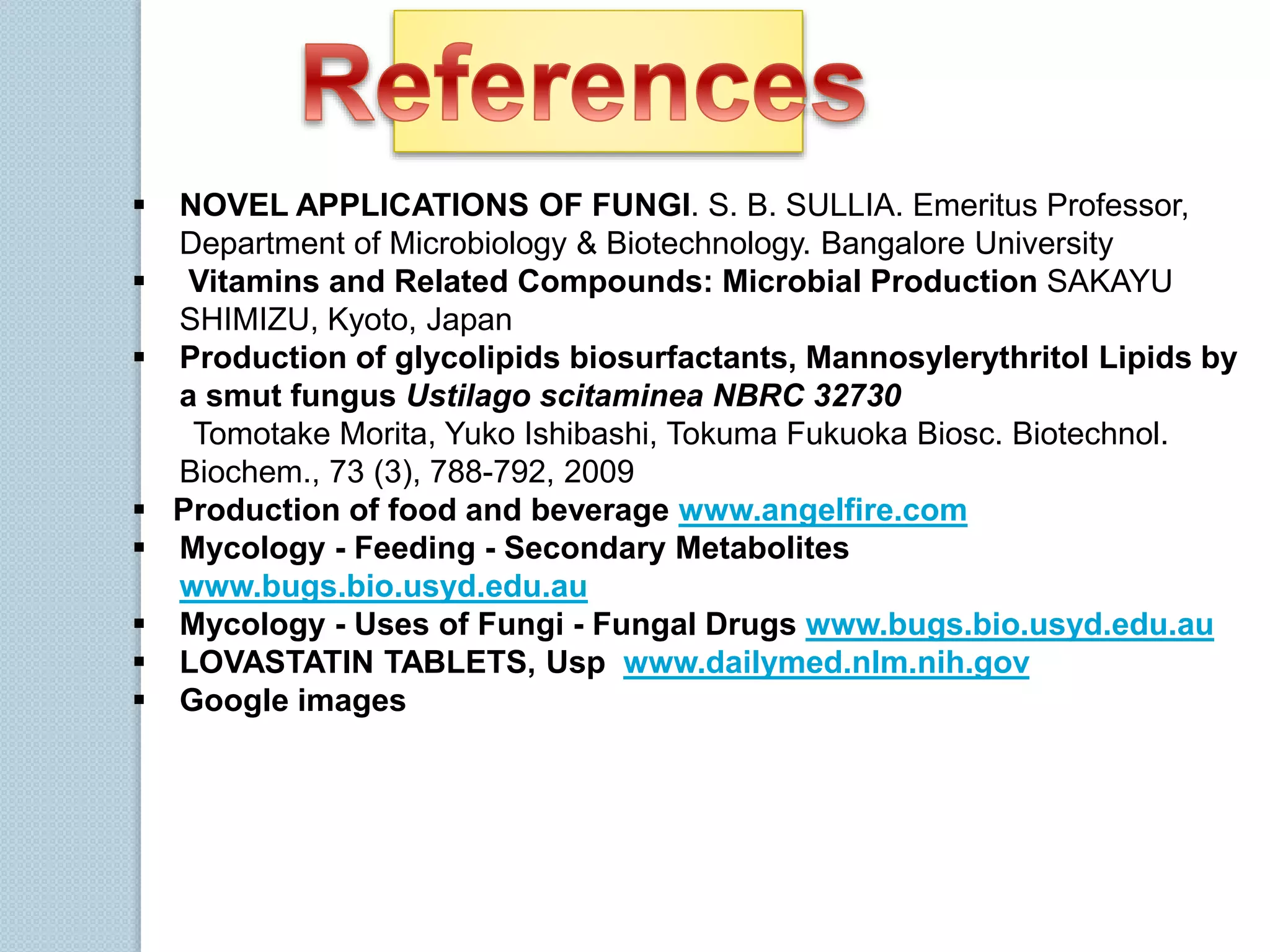 Potential application of fungi in industry final | PPTX