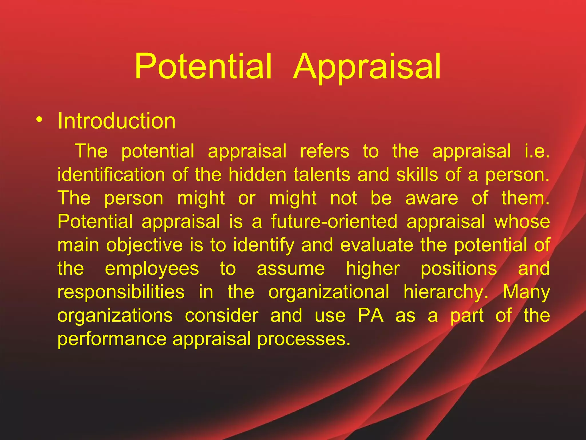 Potential appraisal | PPT