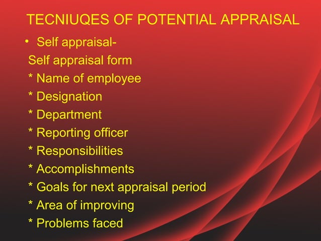 Potential appraisal | PPT