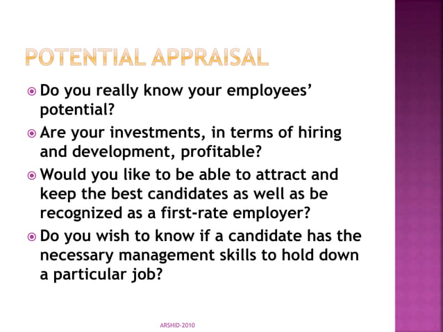 Potential appraisal | PPTX