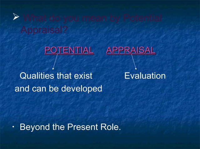 Potential appraisal | PPT