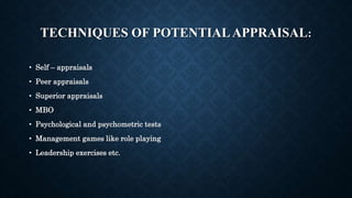 POTENTIAL APPRAISAL.ppt-1.pptx Bba Hrd 2 | PPTX