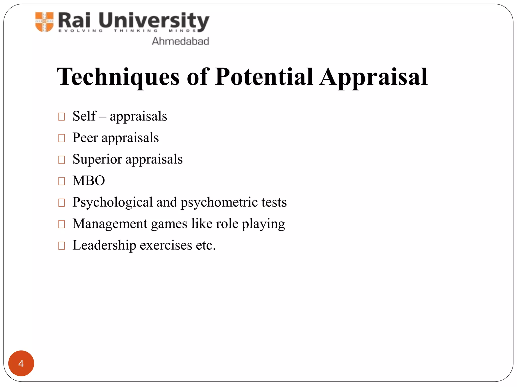 Potential appraisal - Principles of Human Resource Management | PPTX ...
