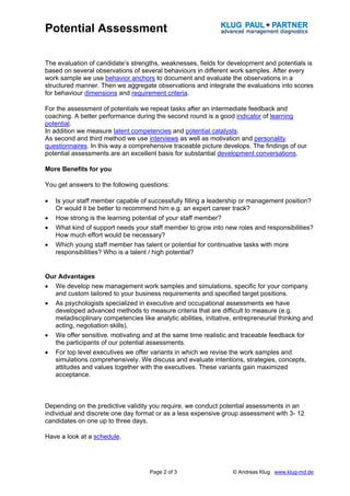Potential assessment | PDF