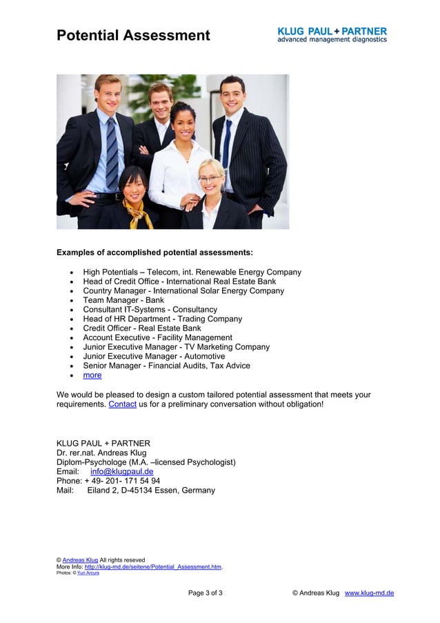 Potential assessment | PDF