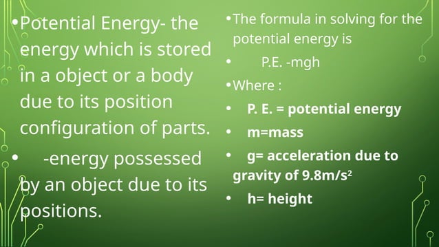 POTENTIAL ENERGY LESSON.pptx Grade 8 Science | PPTX