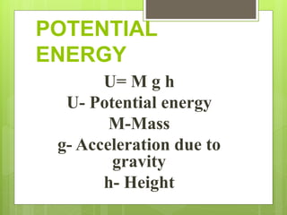 Potential Energy | PPTX | Physics | Science
