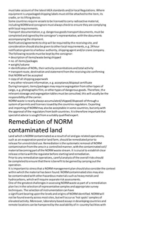 Potential health hazard associated with handling pipe used in oil and ...